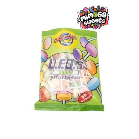 Cartoon Candy UFO'S Sour Lollipops 30's - MIMOSA SWEETS
