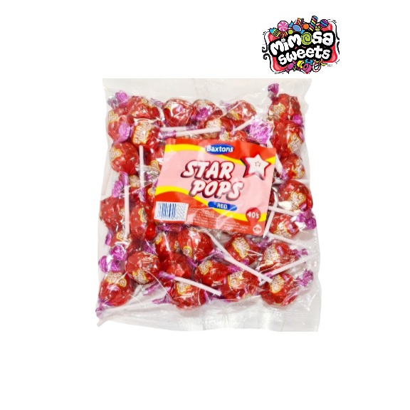 Baxtons Star Pops Red 40's - MIMOSA SWEETS