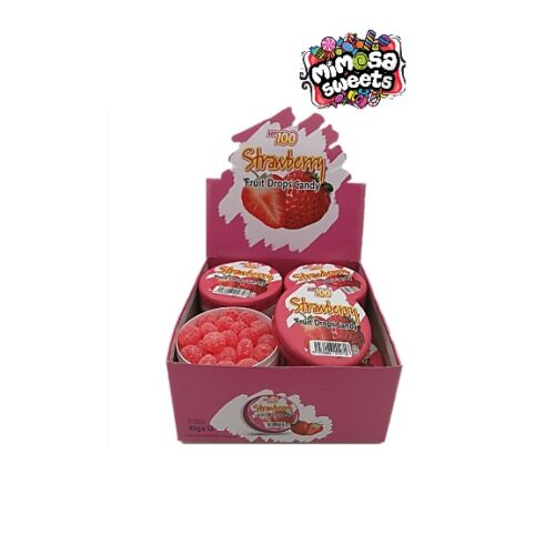 Lot 100 Fruit Drops Candy Strawberry 12's - MIMOSA SWEETS