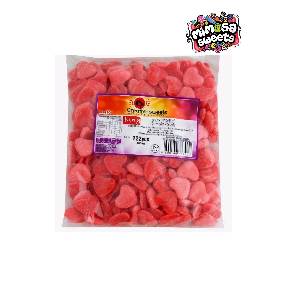 King Candy Gummy Red Hearts 1kg - MIMOSA SWEETS