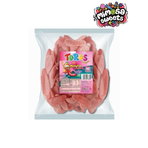Toros Gummy Sour Fizzy Monster Tongue Strawberry Packet 50's - MIMOSA ...