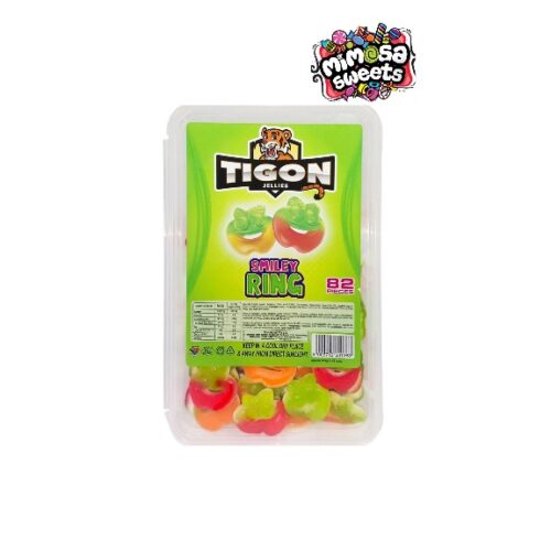 Tigon Jellies Smiley Ring Tub 82's - MIMOSA SWEETS