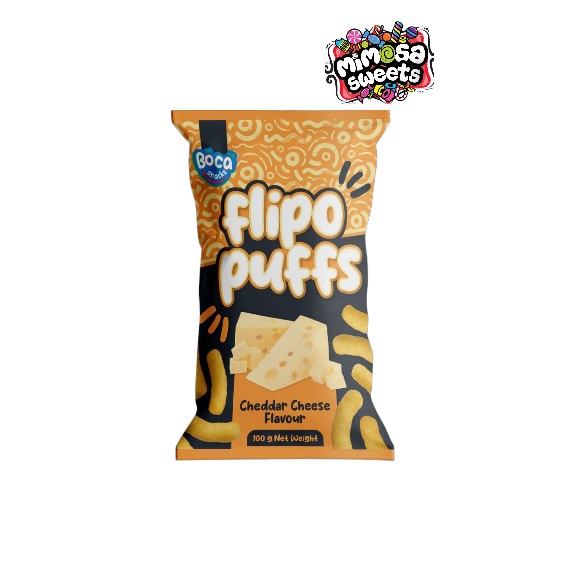 Boca Snacks Flipo Puffs Cheddar Cheese 100g - MIMOSA SWEETS